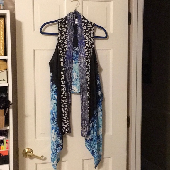 IMAN | Jackets & Coats | Euc Iman Reversible Vest Blue And Black Color ...